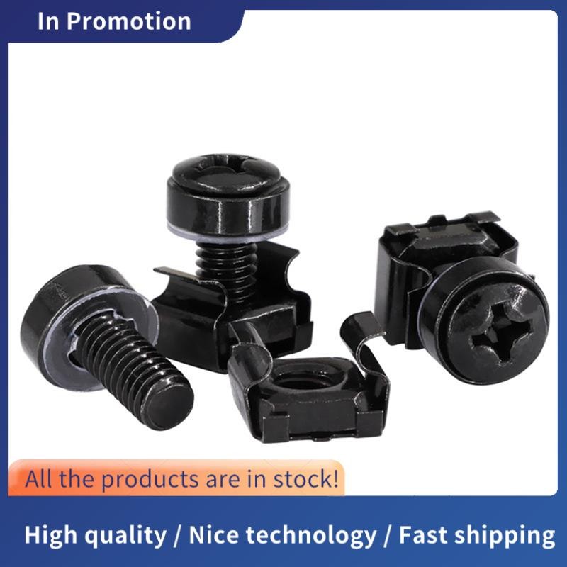 50Pcs M6x16mm Computer Rack Mount Cage Screws Server Rack Screw Set and ...