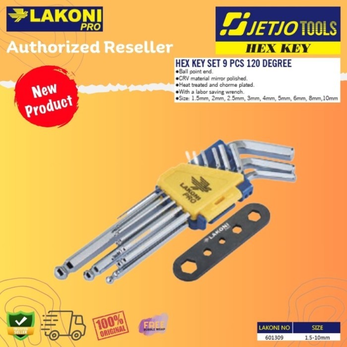 Jetjo TOOLS L Key Set 9 Pcs 120 Degree Angle Model 601309 Hex Key Set 1 ...