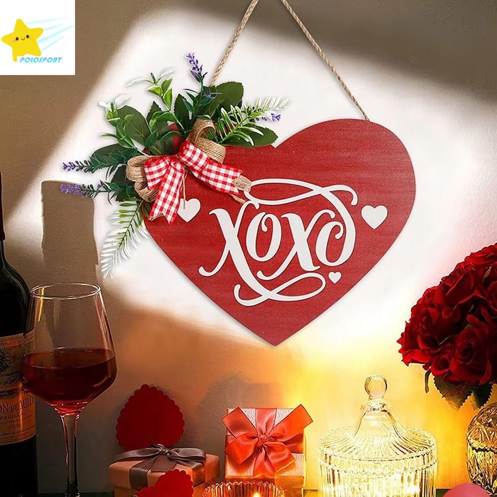 POLOSPORT Valentine's Day Door Sign, Romantic Creative Valentine's Door Hanger, Sturdy Heart ...