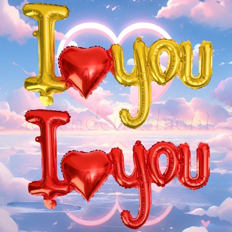 I Love You Siamese Letter Balloons - Inflatable Aluminum Foil Balloon ...