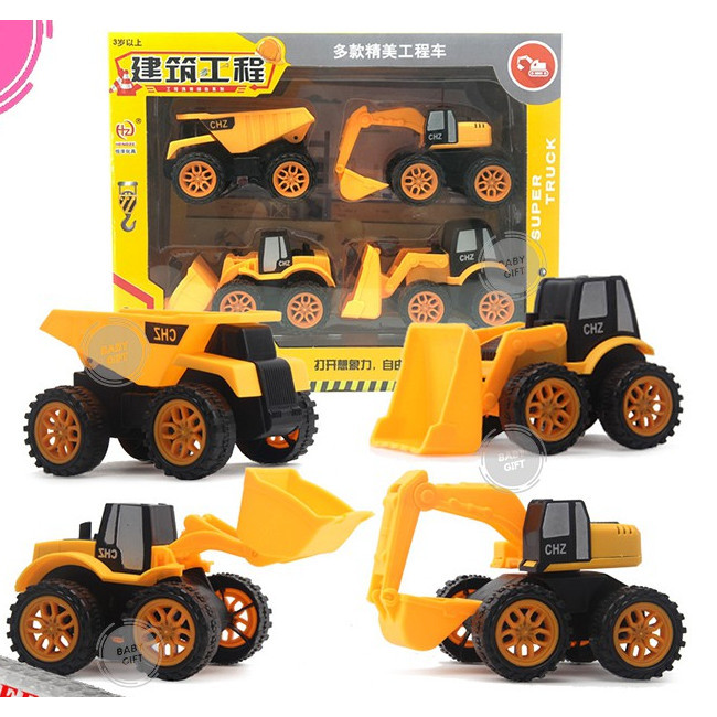 Construction Toy Vehicle Scale Model Truck Kereta Kid Toys Car ...