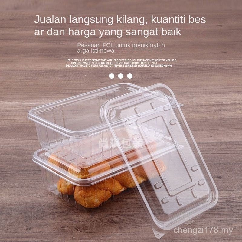 Kotak Pastri Segi Empat Plastik Lutsinar Pakai untuk Roti, Pembungkusan ...