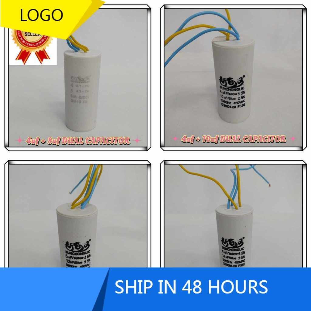 Capacitor Double CBB60 Automatic Washine Machine Start Capacitor Motor ...