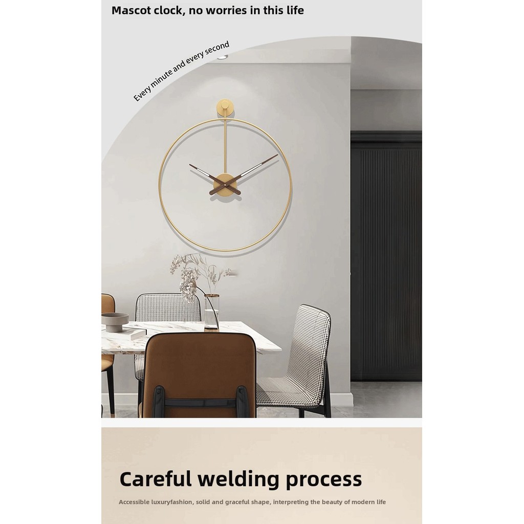 Circular simple yet sophisticated walnut light luxury wall clock ...