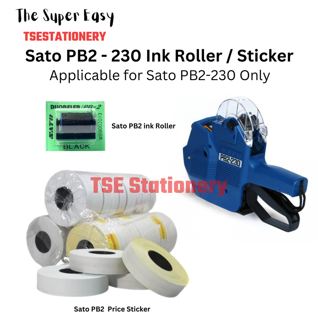 Ink Roller & Sticker for Sato SP2 PB2 2Y Hand Label Price Tag Machine ...