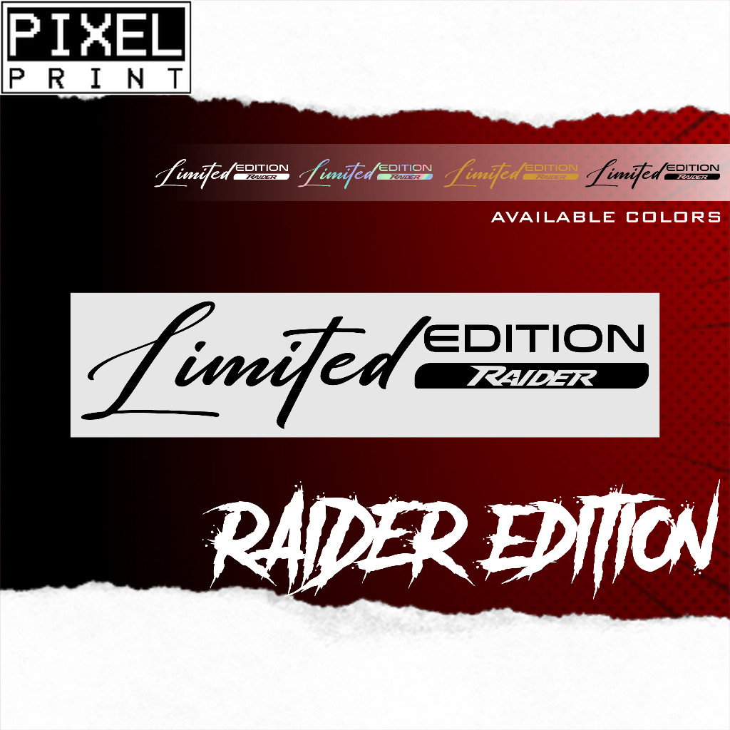 LIMITED EDITION RAIDER Stickers for Motorcycle Design Vinyl Sticker ...