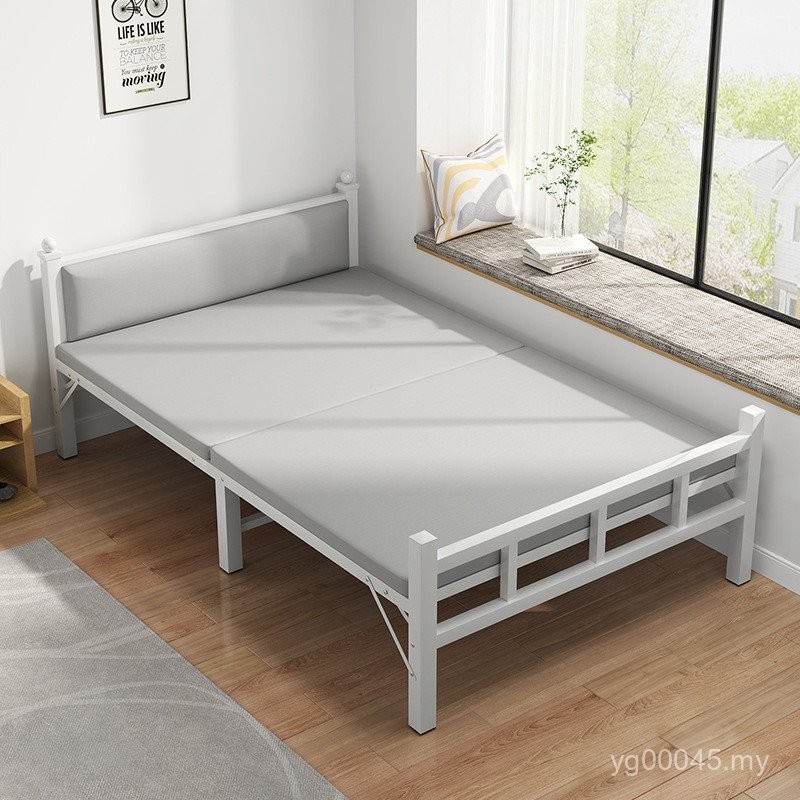 Household Small Bed Iron Bed Nap Folding Bed 1.2m Single Bed Office ...