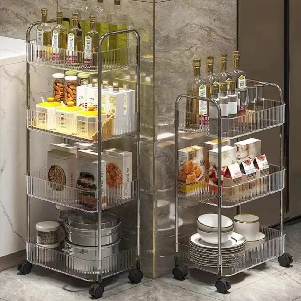 Removable Storage Rack Transparent Storage Rack Trolley Transparent ...