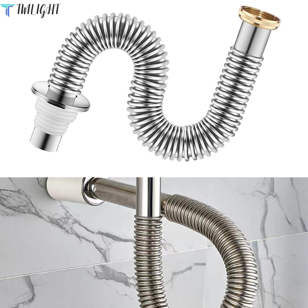 READY STOCK| 1 1/4" Stainless Steel Kitchen Sink Drain Pipe Long for ...