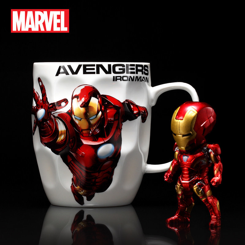 Ceramic Cup Marvel Avengers Mug with Spoon Captain America Iron Man ...