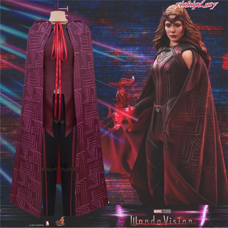 Wanda Vision Scarlet Witch Cosplay Costume Set Outfits Halloween ...