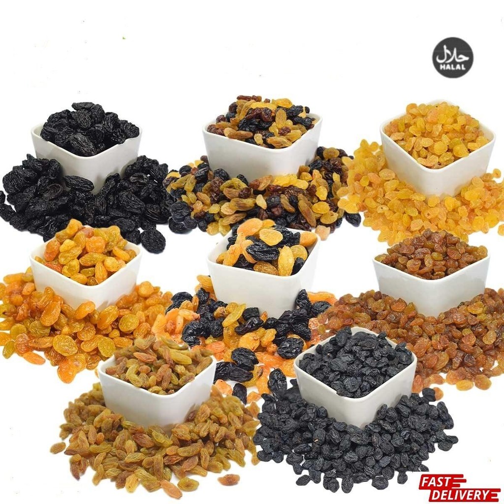 Premium Fresh Raisins Mix Raisin / Kismis / Black Jumbo / Golden Round ...
