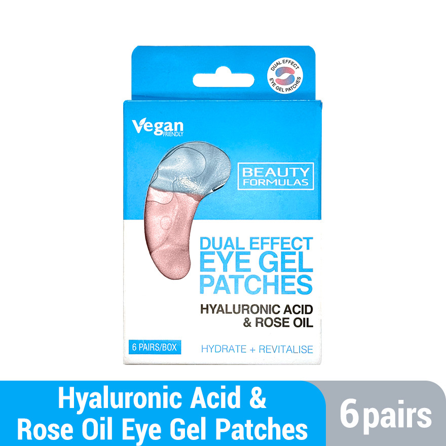 BEAUTY FORMULAS Dual Effect Eye Gel Patches (Hyaluronic Acid & Rose Oil ...