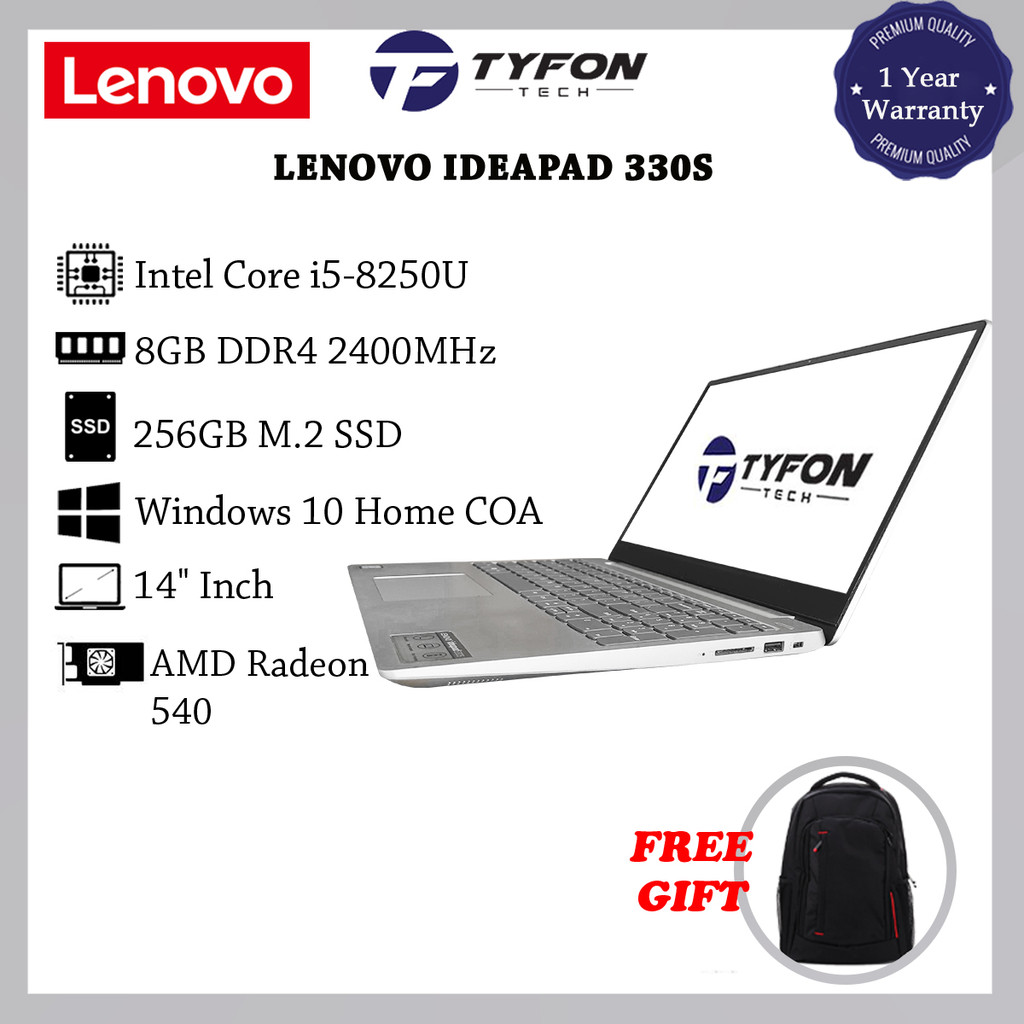 Lenovo IdeaPad 330S i5-8250U 8GB DDR4 RAM 256GB M.2 SSD AMD Radeon 540 ...