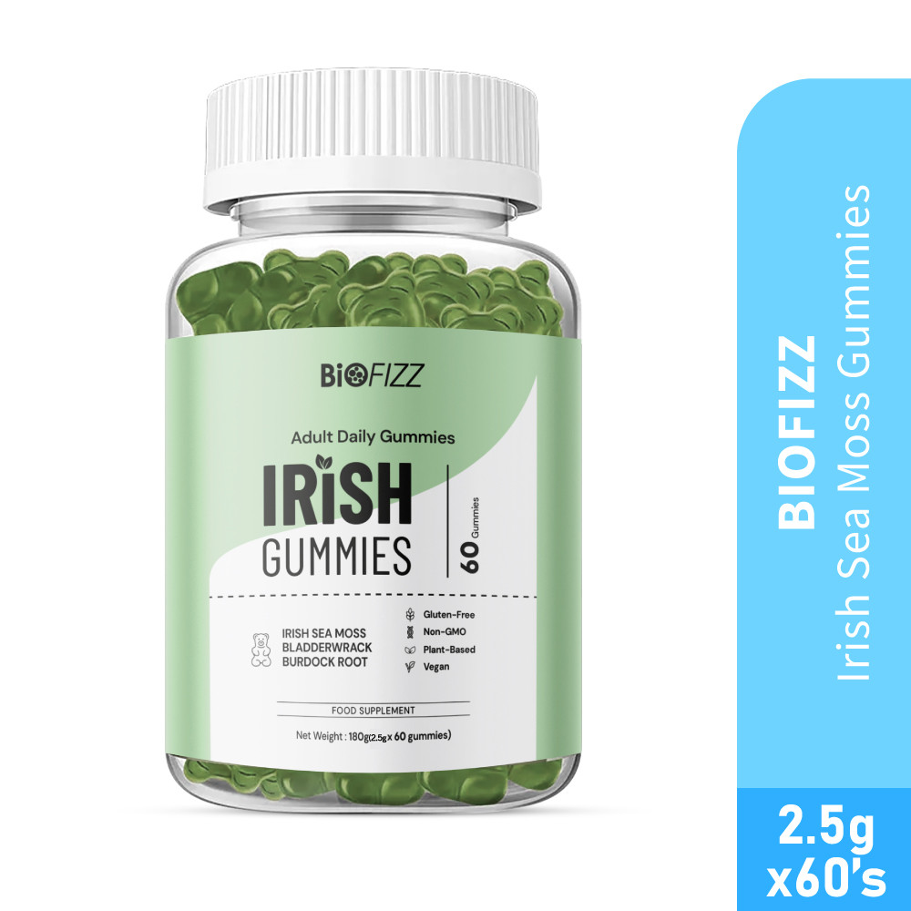 BIOFIZZ Irish Sea Moss Gummies 2.5g X 60's for Detox, Energy Booster ...