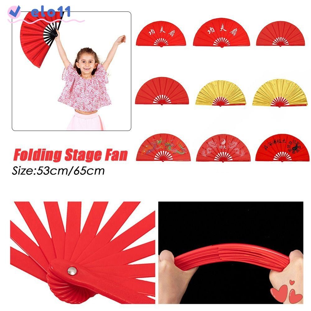 ELO11 Yoga Fan Black Red Chinoiserie Gift Wedding Party Decor Folding ...
