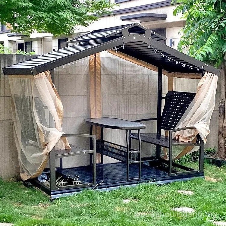 Outdoor Swing Four-Person Power Rocking Chair Garden Swing Courtyard ...