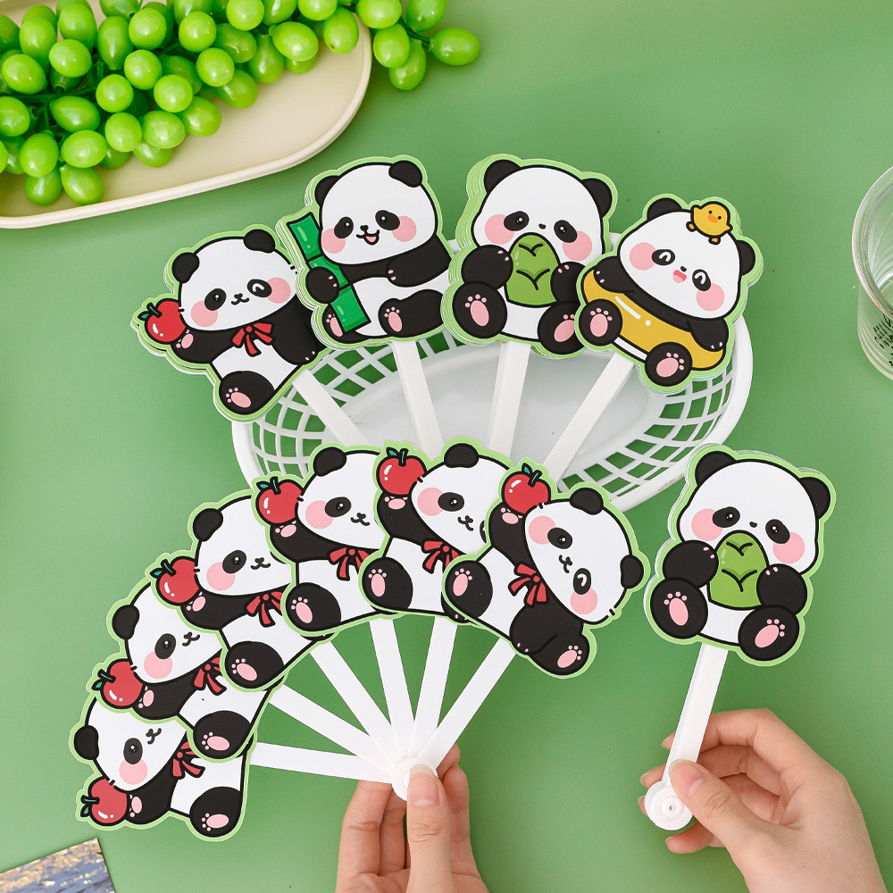 Aesthetic Korean Style Folding Hand Fan with Cute Panda Capybara ...