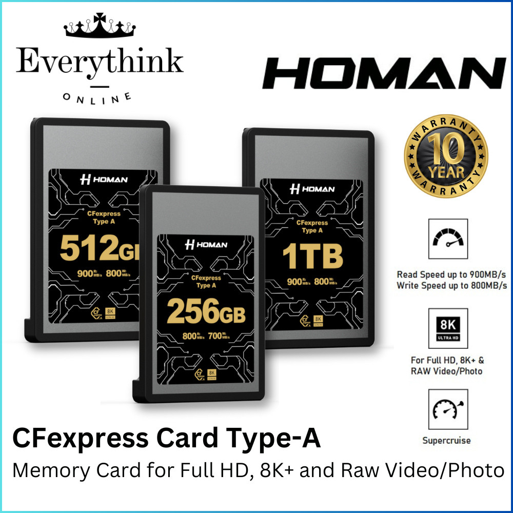 HOMAN CFEXPRESS CARD TYPE-A MEMORY CARD FOR FULL HD, 8K+ AND ROW VIDEO ...