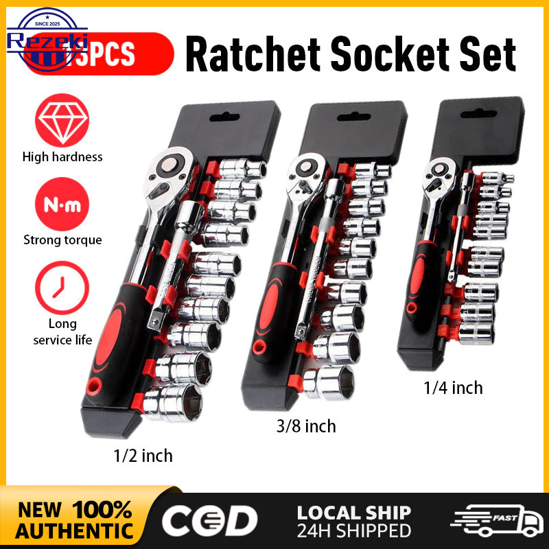 Tool kit 12 in 1 Socket set Chrome Vanadium Combination half Socket ...