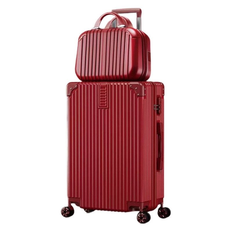 Red Leather Luggage Suitcase Wedding Suitcase A Pair Password Box Dowry ...