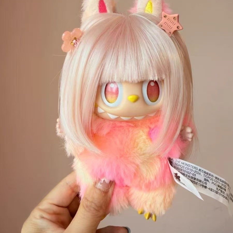 Labubu Wig Cute Bob Head High Temperature Silk Bangs labubu Wig Short ...