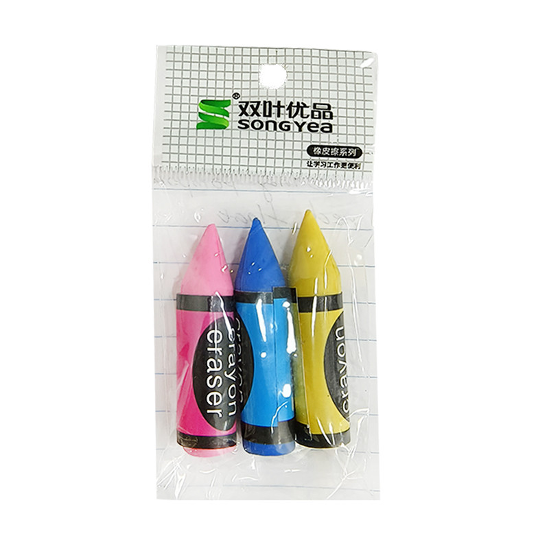 sapphire 3pcs pencil eraser crayon design 3 In 1 Eraser School Supplies ...