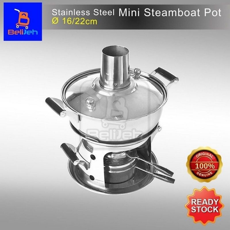 BELIJEH Stainless Steel Mini Steamboat Pot (16/22cm) | Shopee Malaysia