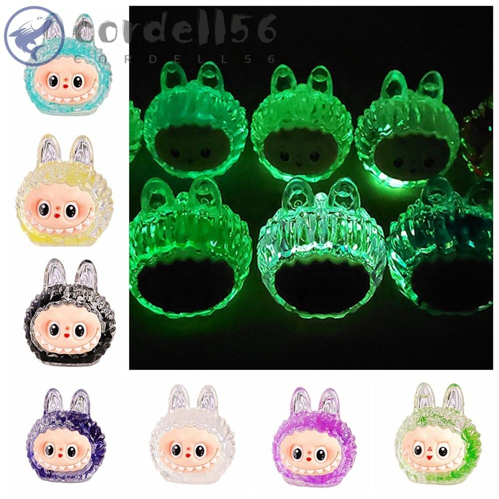CORDELL Cartoon Acrylic Labubu Toy, Cute Night Glow Candy Color Labubu ...
