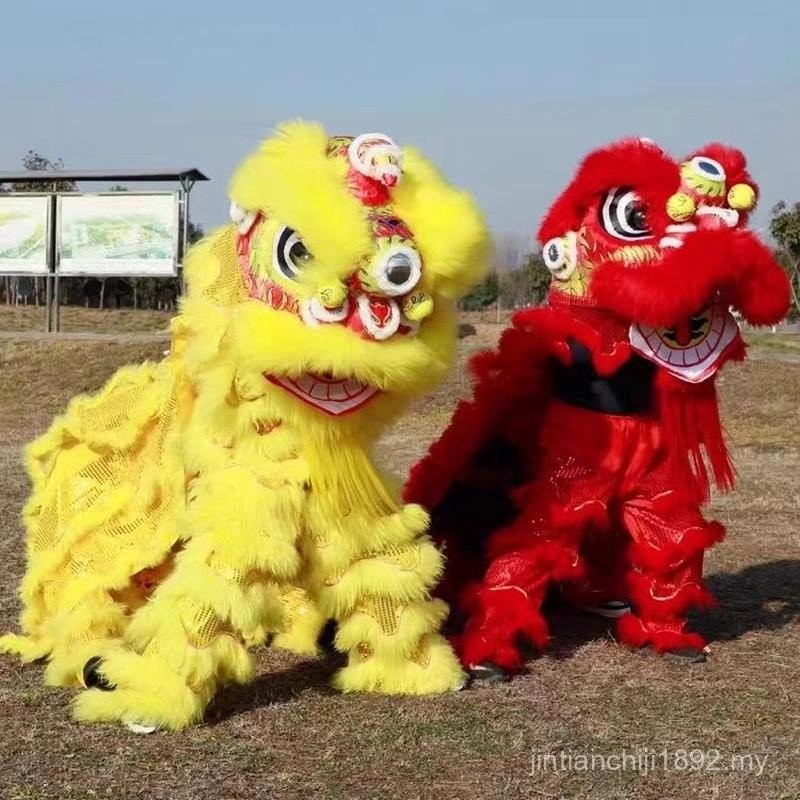 Single Lion Dance Wool Lion Head Performance Costume Full Set Lion ...