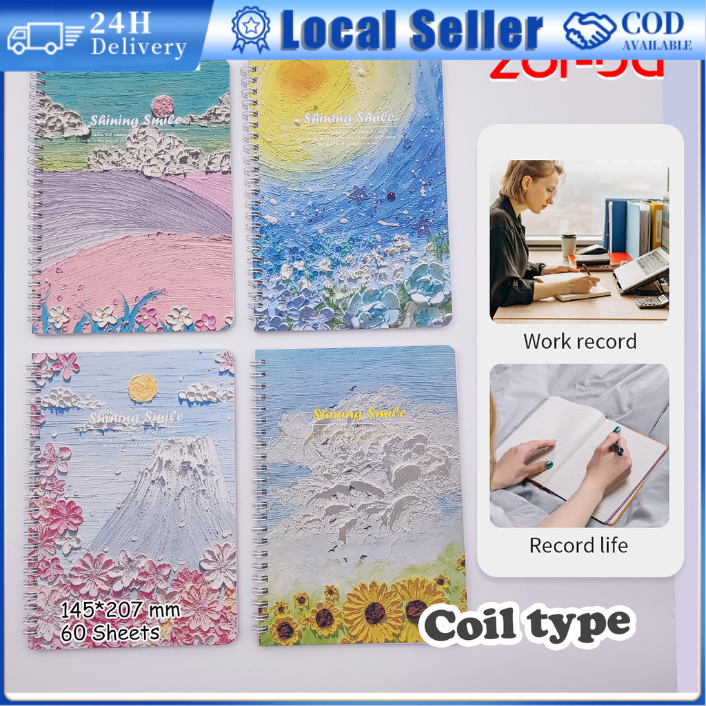 60 Sheets Coil Book Cartoon Notepad Cute Notebook | Notebook | A5 ...