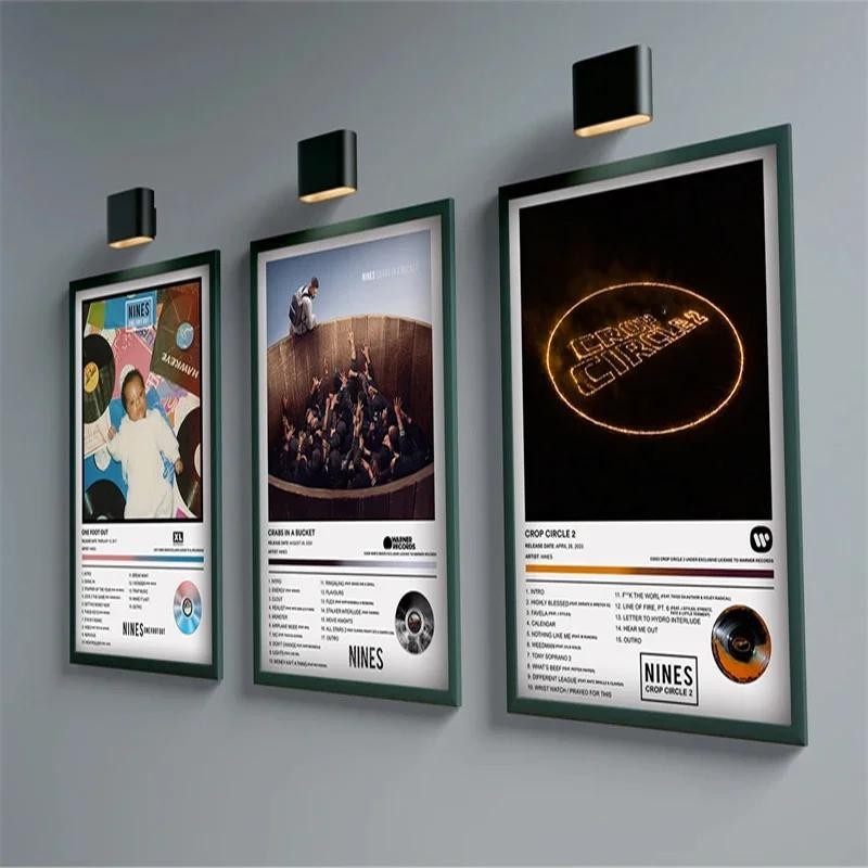 Poster Kulit Album Muzik Rap NINES - Cetakan Kanvas Hip Hop Rock Crop ...