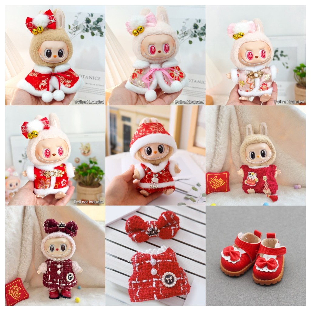 For Korea Kpop Exo 15/17cm Labubu Spring Festival Series Doll Clothes ...