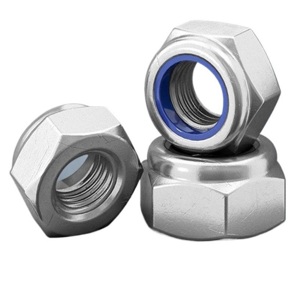 Benang terbalikHexagon Nylon Locknut/Stainless Steel 304 Rubber Nut , Skru Lock DIN985/For Screw ...