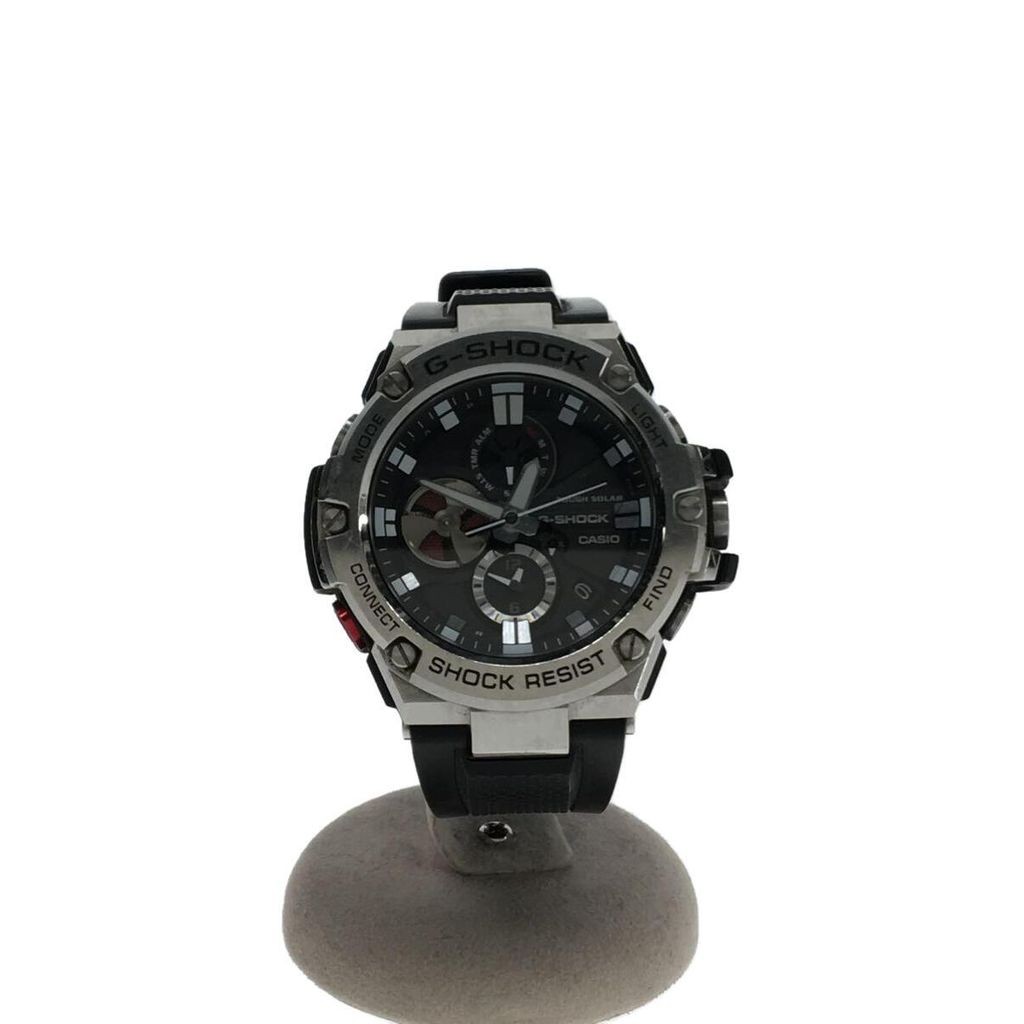 CASIO Men's Watch Solar G-SHOCK Analog Leather BLK Rubber Stains Slight ...