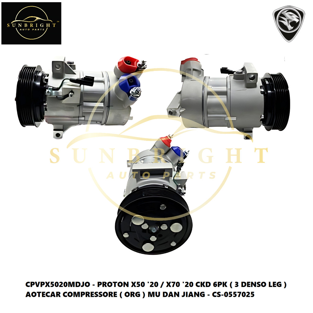 PROTON X50 '20 / X70 '20 CKD 6PK ( 3 DENSO LEG ) AOTECAR COMPRESSORE ...