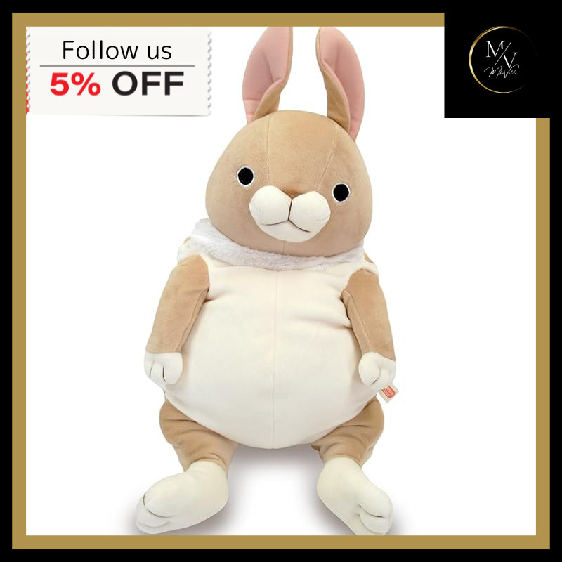 Shinada Global Mochi Rabbit Plush Toy - Beige (L) 22x22x30cm, Standing ...