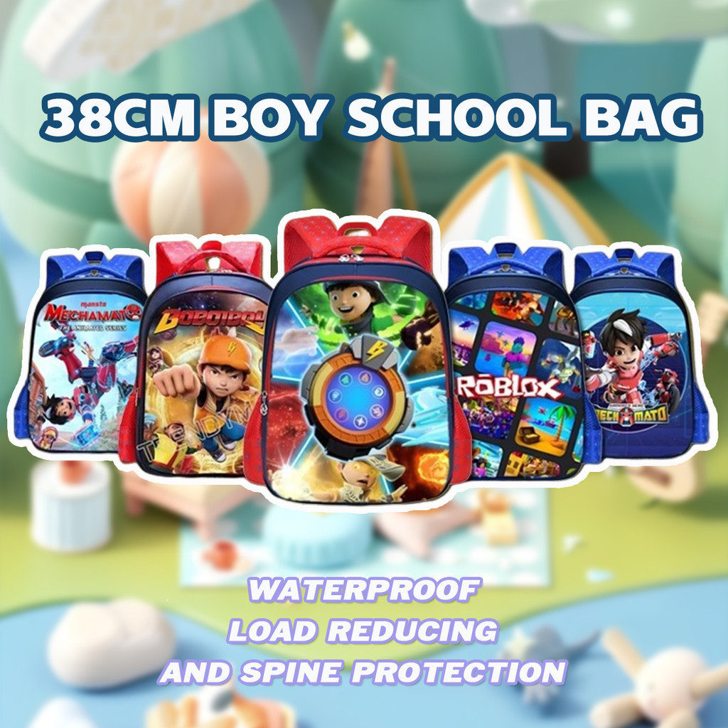 2025NEW 38cm Boy Beg Sekolah Rendah Budak Perempuan Primary 1-3 grade ...