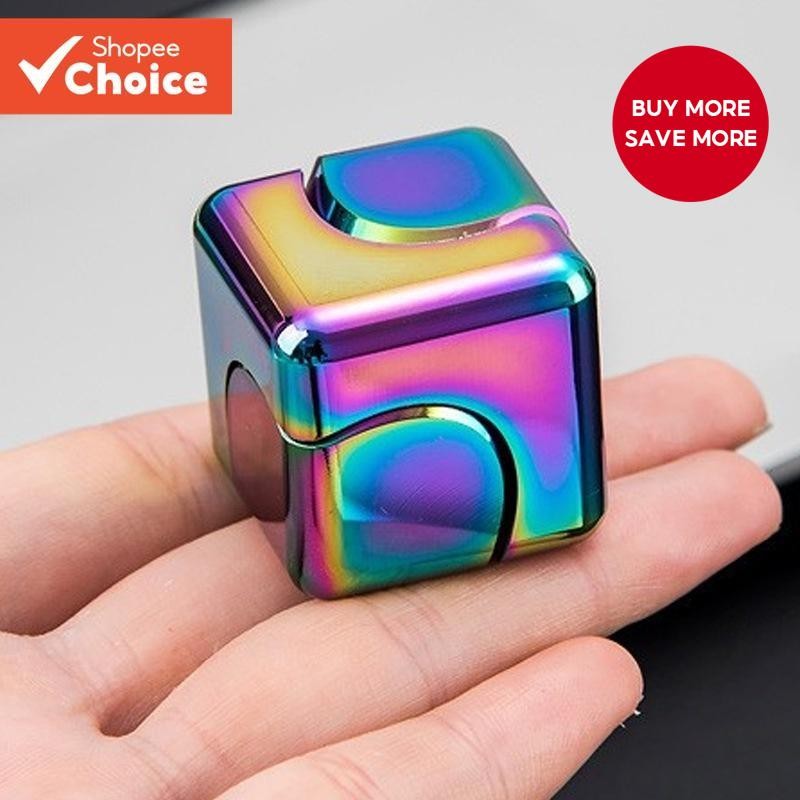 Metal Cube Rotating Fingertip Gyroscope Fidget Anti Stress Toys Adult ...