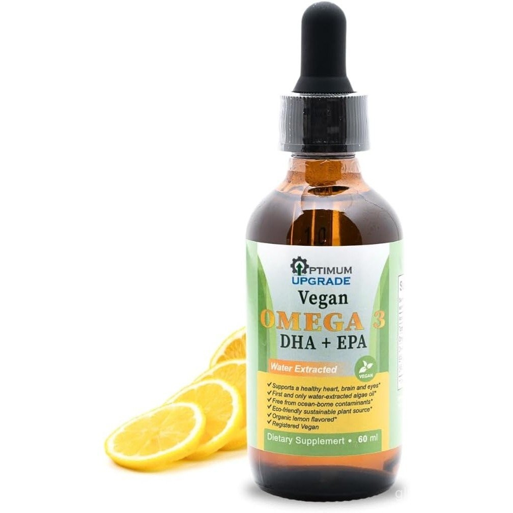 OU Vegan Omega 3 Drops - Lemon Flavored, Organic Water-Extracted Algae ...