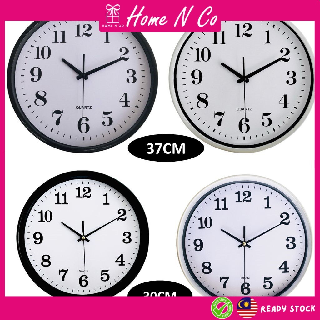 Home N Co Clock Wall Clock Jam Dinding (30cm/37cm) | Shopee Malaysia