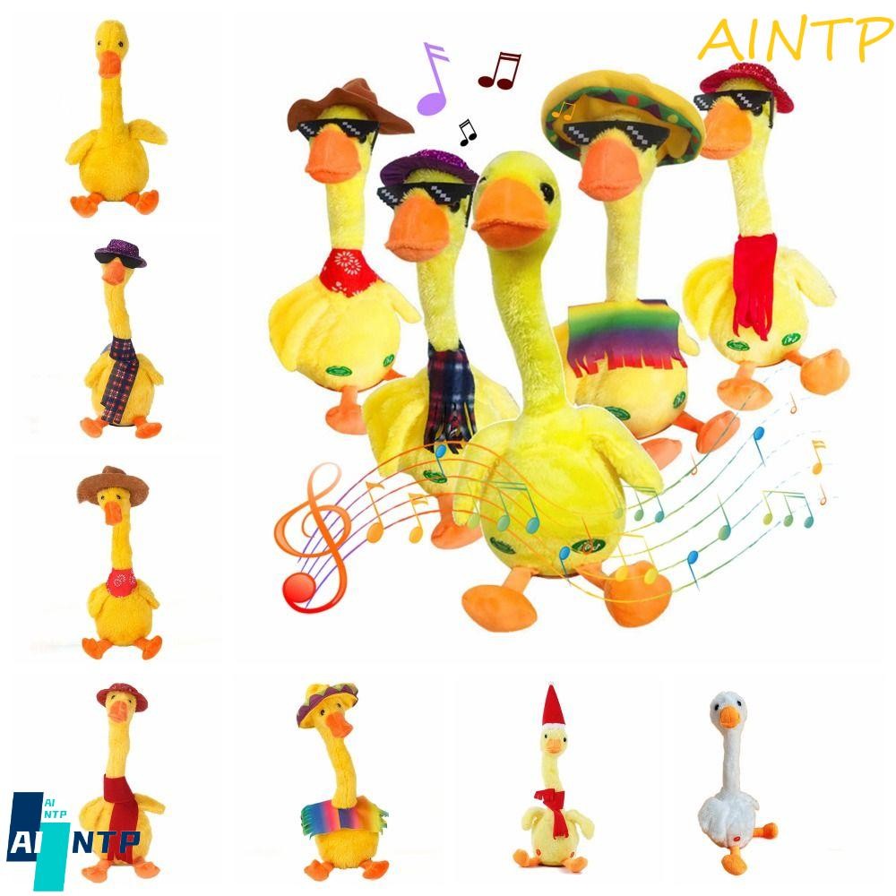 AINTP Electric Duck Plush Toy, Sound Recording Music Dancing Duck Plush ...
