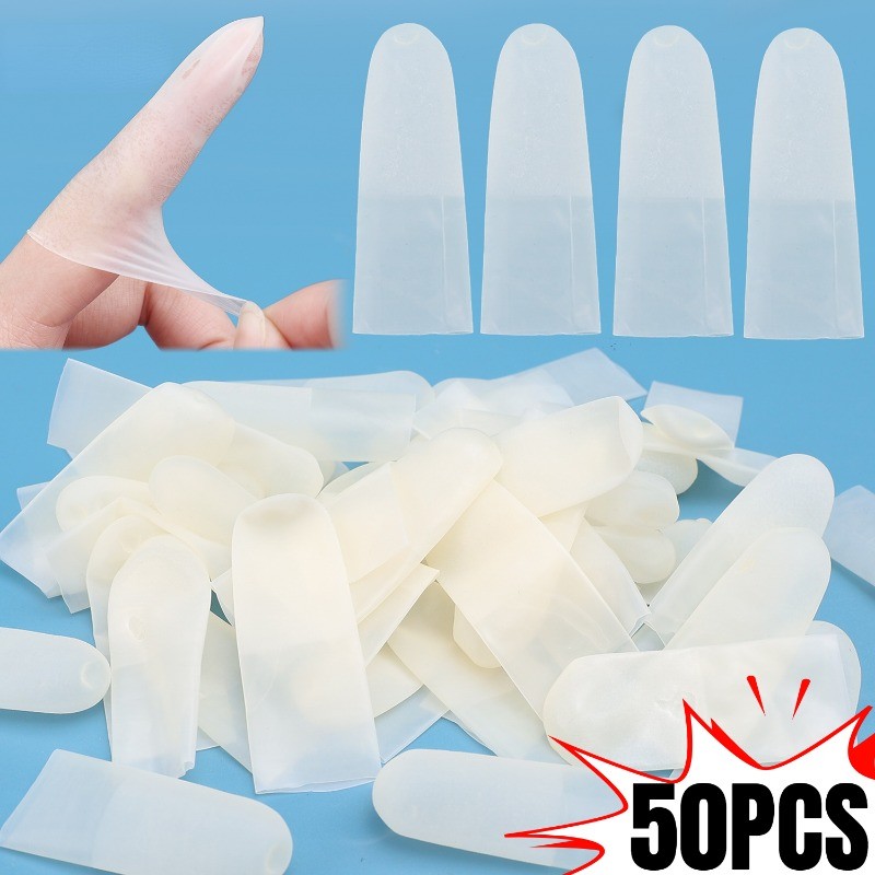 50Pcs Elastic Latex Non-slip Working Finger Covers Disposable Frosting ...