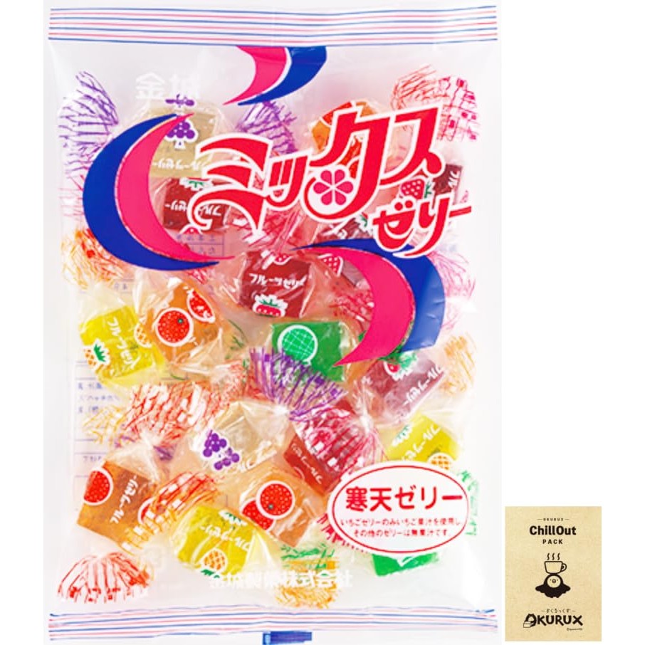 OKURUX Kinjo Seika Mixed Jelly 190g × 1 bag CHILLOUT PACK Melon, Grape ...
