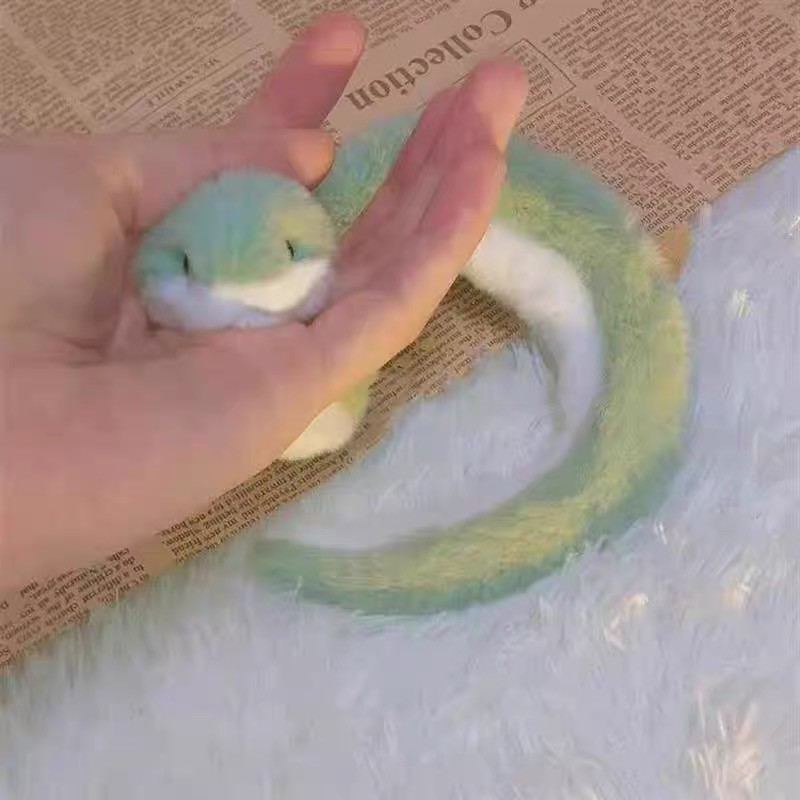 Cartoon Snake Plush Toy Green Snake Soft Snake Plush Doll Can Change ...