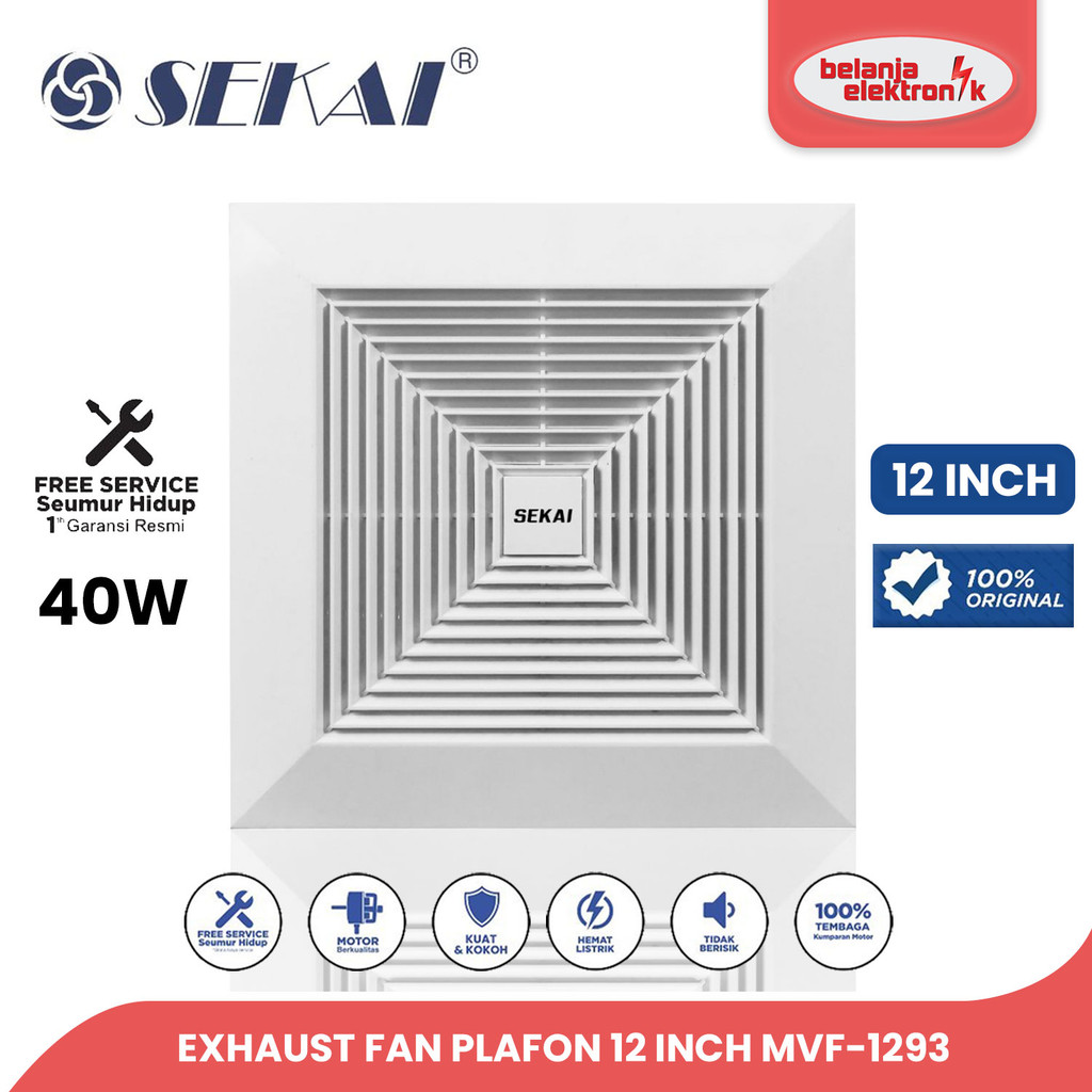 Sekai EXHAUST FAN CEILING HEXOS 12 INCH DAK FAN MVF-1293 | Shopee Malaysia