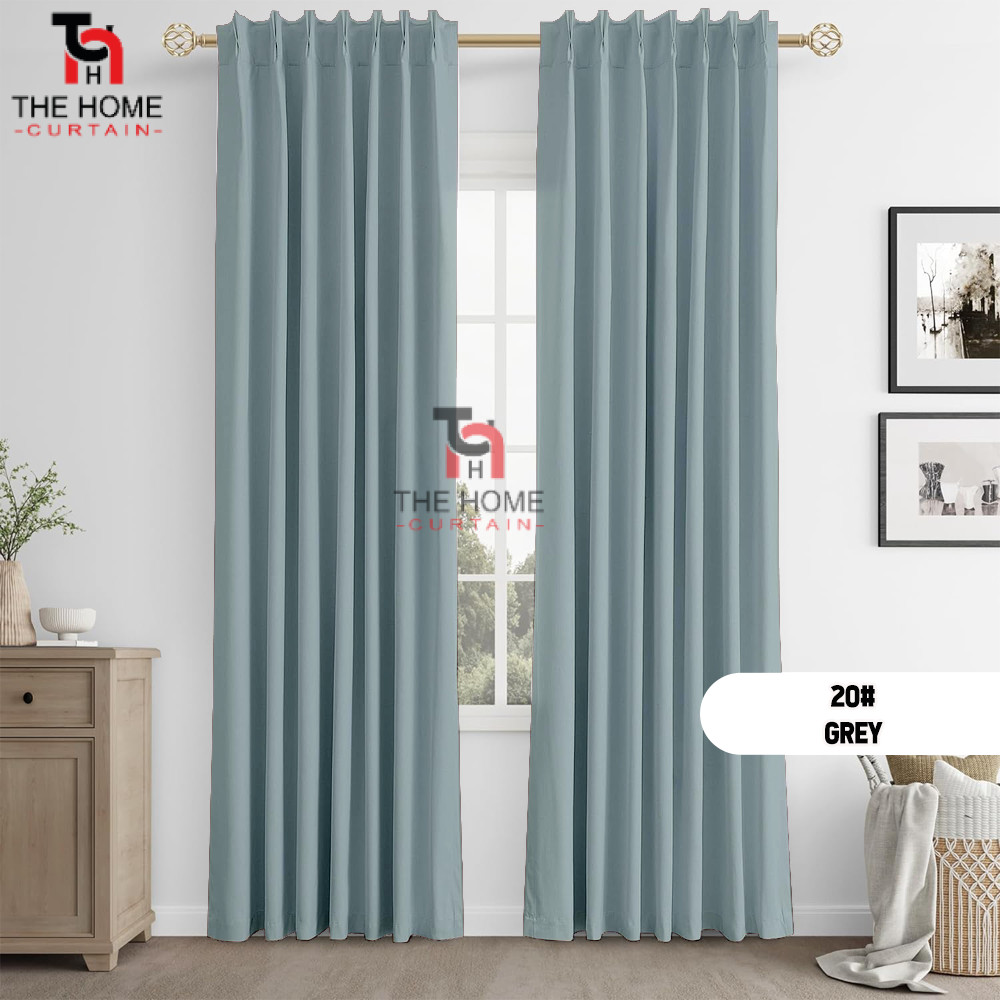 #20 LIGHT GREY Matte Satin Melati Langsir Semi-Blackout Plain Free Ring ...