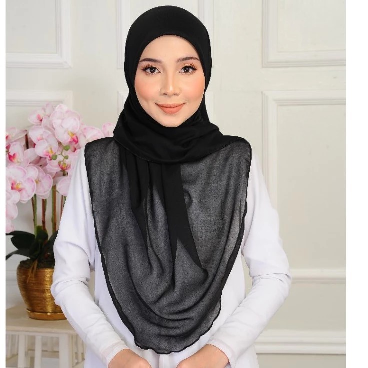 TUDUNG BAWAL COTTON CURVE 45 l PREMIUM COTTON RUFFLE l BAWAL MURAH ...