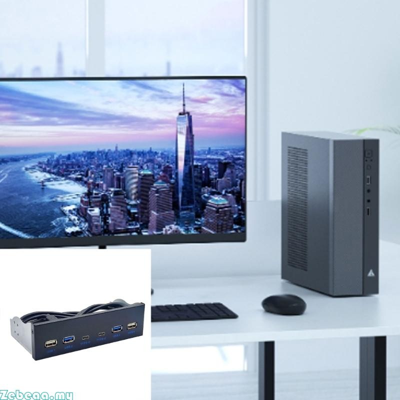 Zebeaa Multi Port USB Type C Hub for 5 25 ROM Drive Bay USB 3 0 3 2 ...