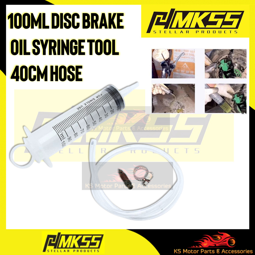 100MLDisc Brake Mineral Oil Fluid Release Bleeder Kit Syringe 40cm Hose ...